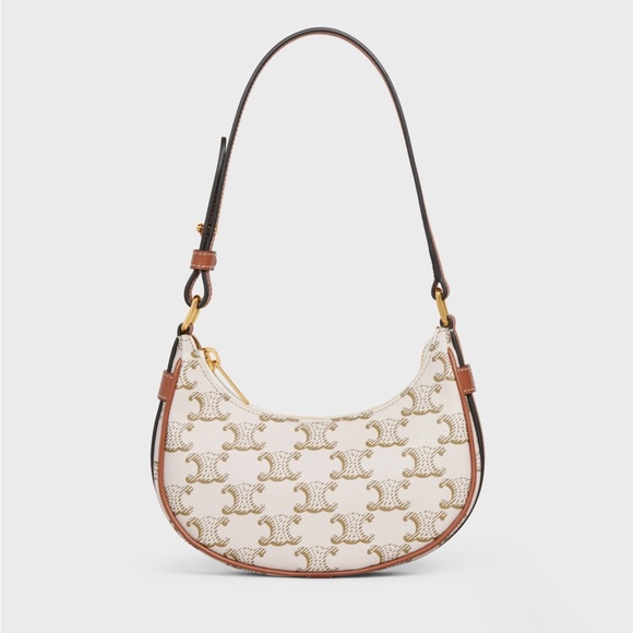 Celine | Bags | Celine Mini Ava In Triomphe Canvas And Calfskin White ...